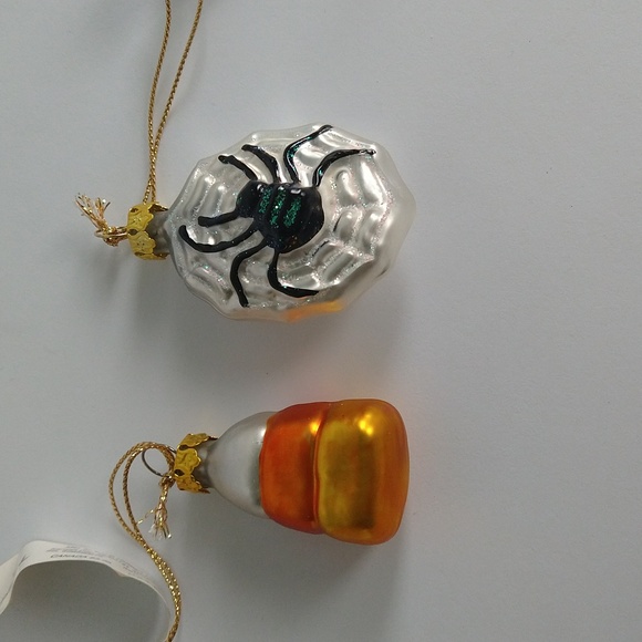 Hallmark | Holiday | 2 Hallmark Mini Blown Glass Halloween Spider Candy ...